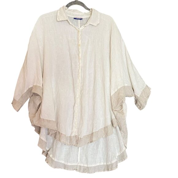 Leoni Al Sole | Tops | Leoni Al Sole Linen Womens Sm Linen Shirt Blouse ...